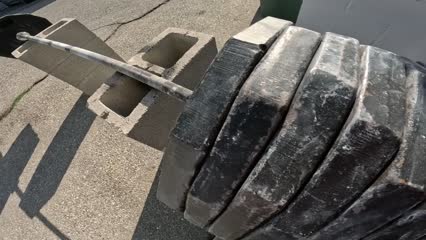 7 PLATE (685 POUND) DEADLIFT GOPRO POV ERIC KIM OFF THE GRID WORKOUT CINDER BLOCK CHALK MIXED ...